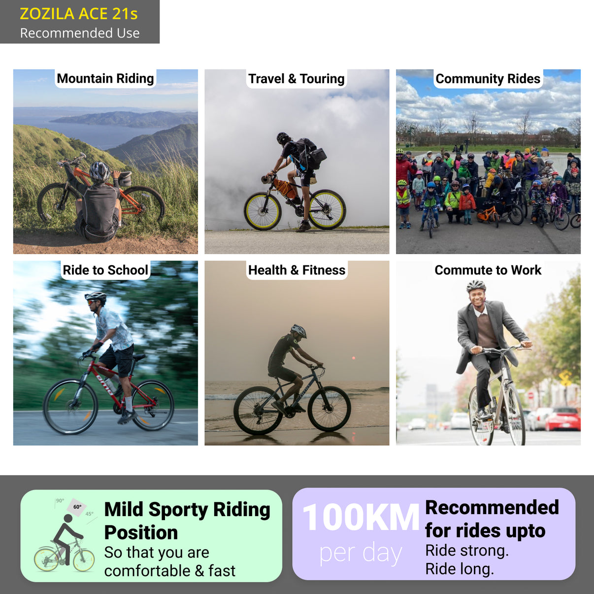 Zozila Prime Mountain Bike - Alloy Frame, 8 & 24 Shimano Acera Gears ...